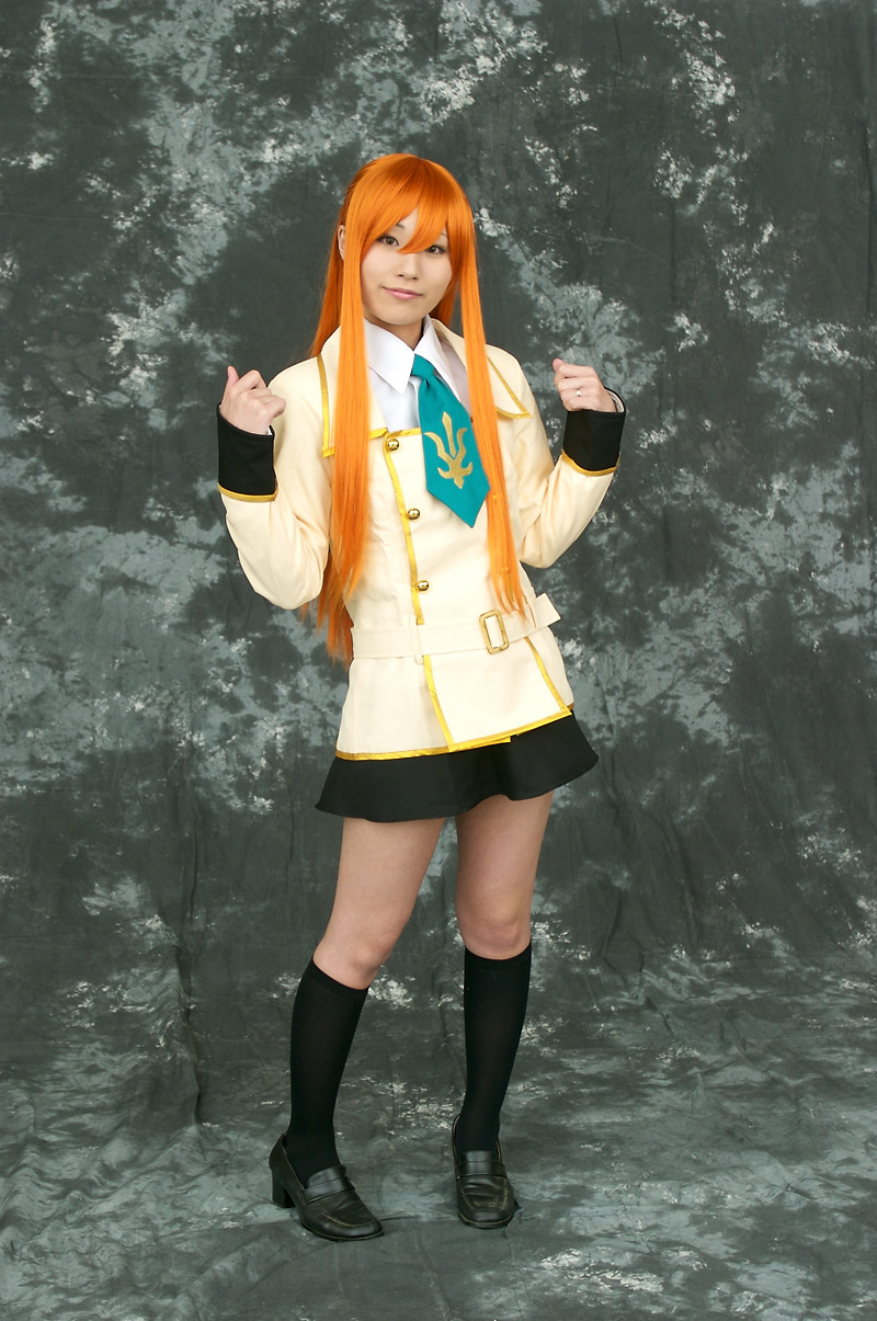 Safebooru - code geass cosplay kneehighs orange hair school uniform ...