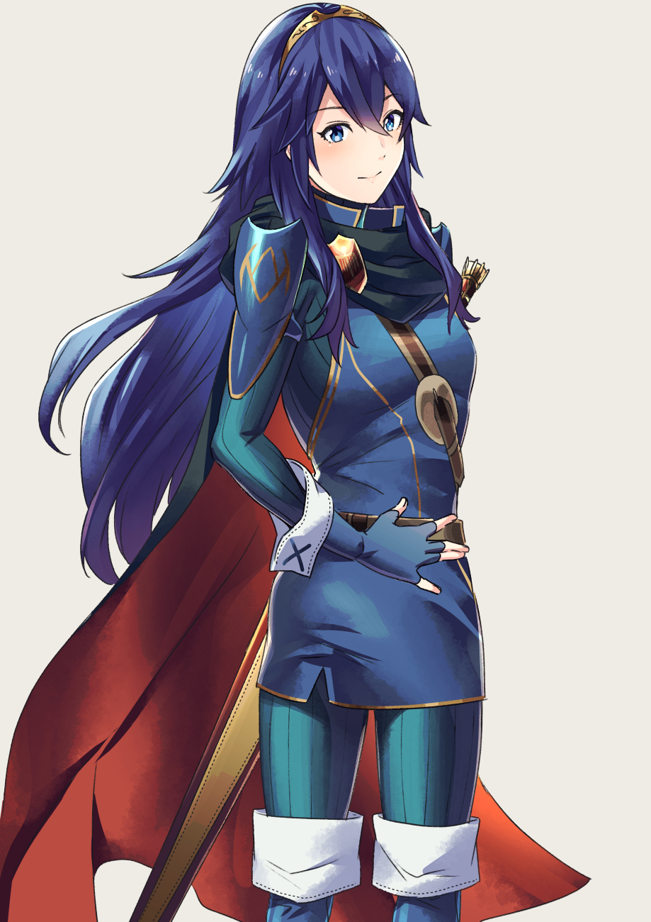 Safebooru - 1girl ameno (a meno0) blue eyes blue hair cape fingerless gloves fire emblem fire ...