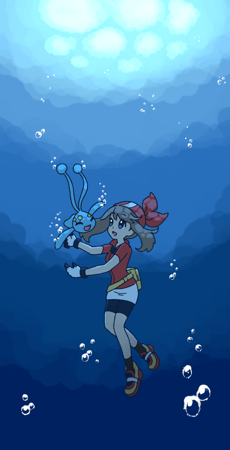 Safebooru - 1girl ^ ^ bandana bangs bike shorts black legwear blue ...