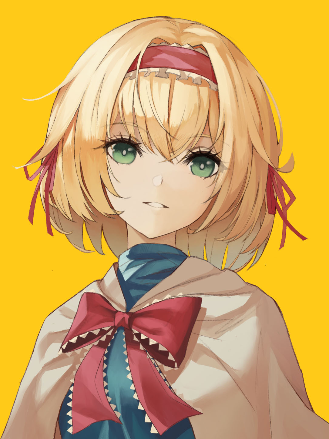 Safebooru - 1girl alice margatroid bangs blonde hair blue dress bright pupils capelet commentary ...
