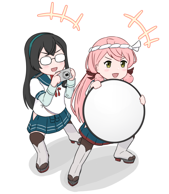 Safebooru - akashi (kancolle) black hair blue hairband blue skirt blunt ...