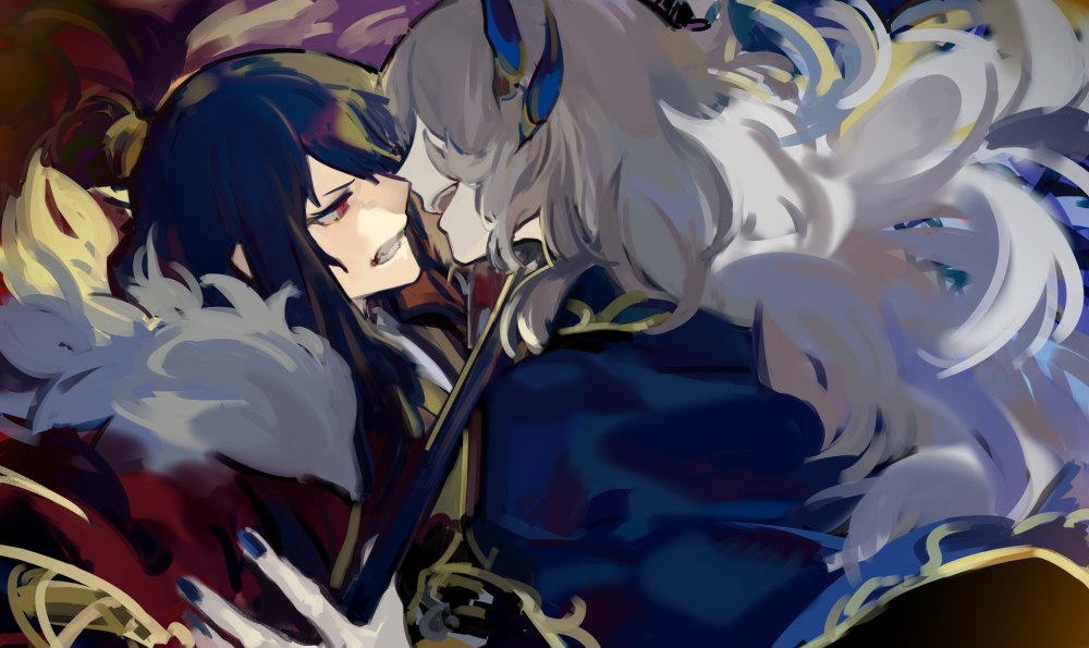 Safebooru - 1boy 1girl angry argalia (library of ruina) blue cape brown ...