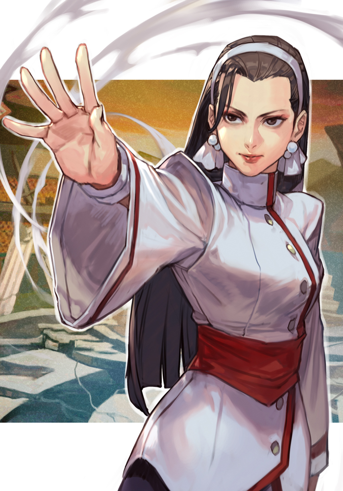 Safebooru - 1girl bangs black eyes black hair black pants breasts ...