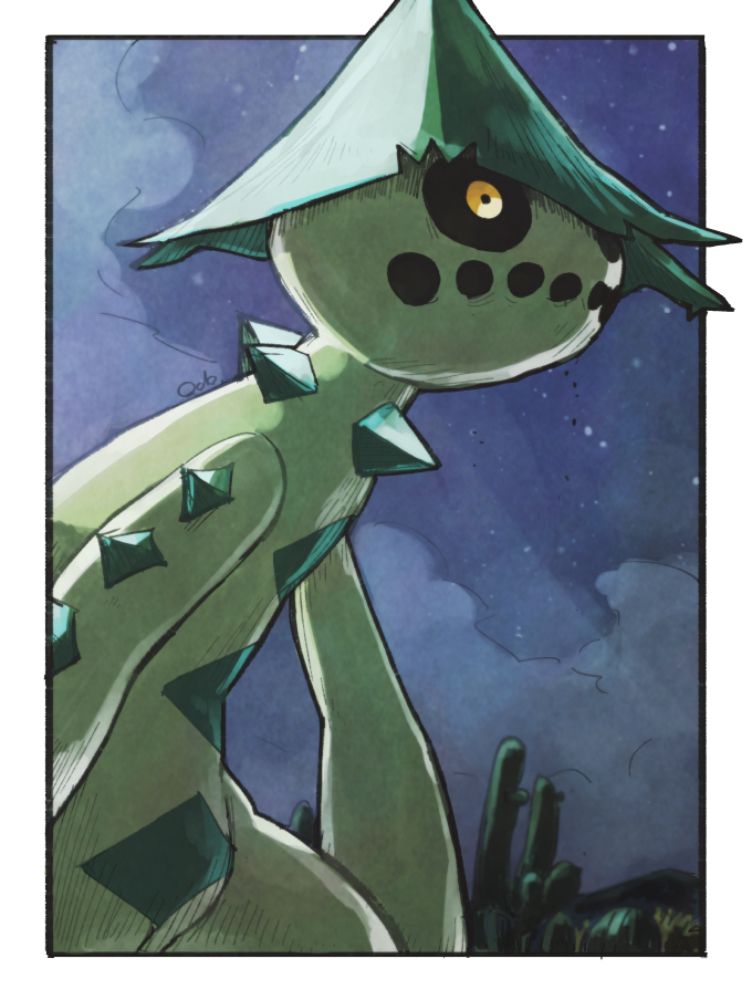 Safebooru - artist name black sclera border cacturne cactus colored ...