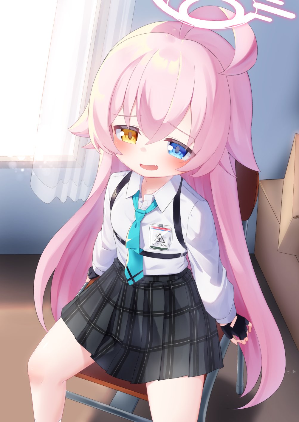 Safebooru - 1girl :d ahoge bangs black gloves blue archive blue eyes blue neckwear blush ...