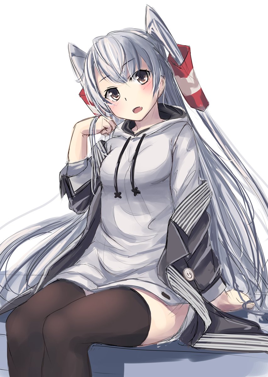 Safebooru - 1girl amatsukaze (kancolle) black legwear brown eyes coat ...