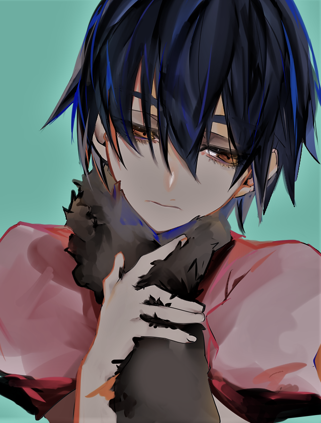 Safebooru - 1girl bakemonogatari blue hair chromatic aberration kanbaru ...