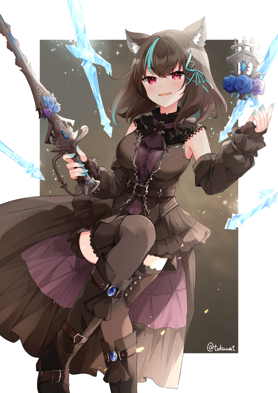 Safebooru - 1girl animal ear fluff animal ears bangs black dress black footwear black hair black ...