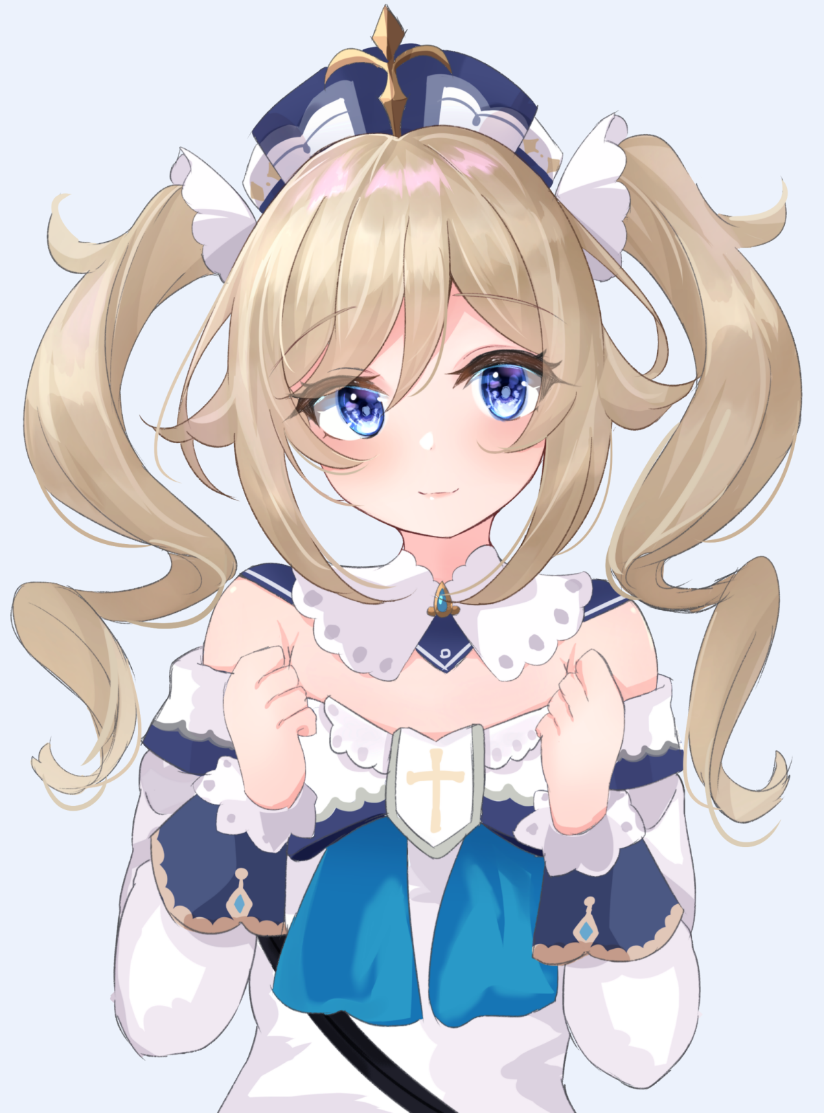 Safebooru - 1girl bangs barbara (genshin impact) bare shoulders blonde hair blue eyes blush ...
