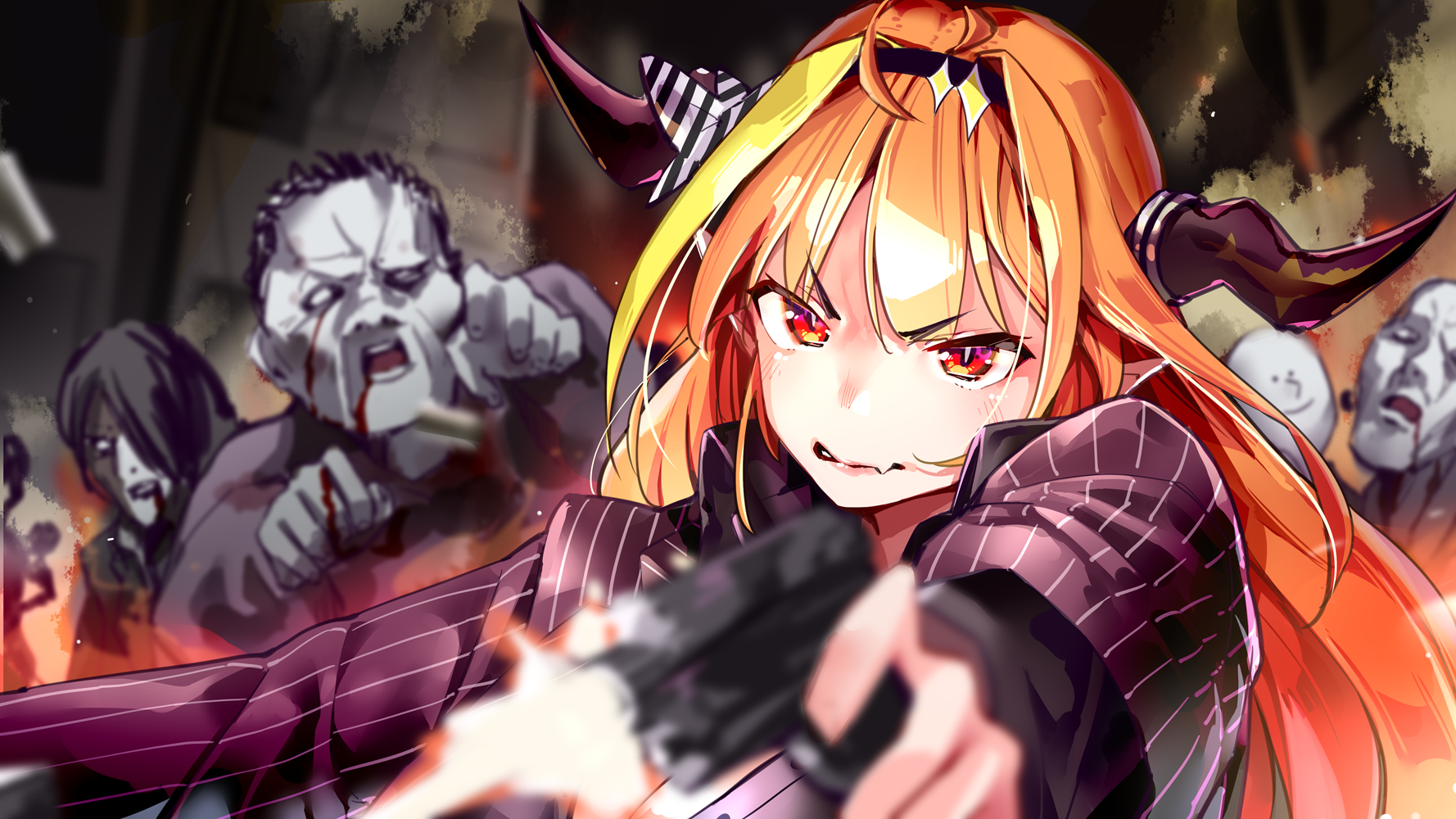 Safebooru - 1girl 1other ahoge akiyama shun akiyama shun (cosplay) alternate costume bangs black ...