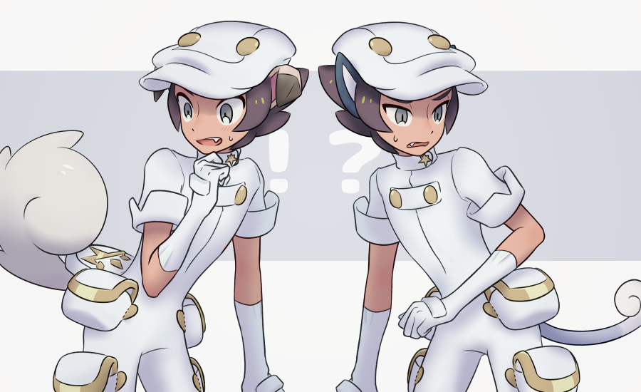 Safebooru - ! 2boys ? aether foundation employee alolan form alolan ...