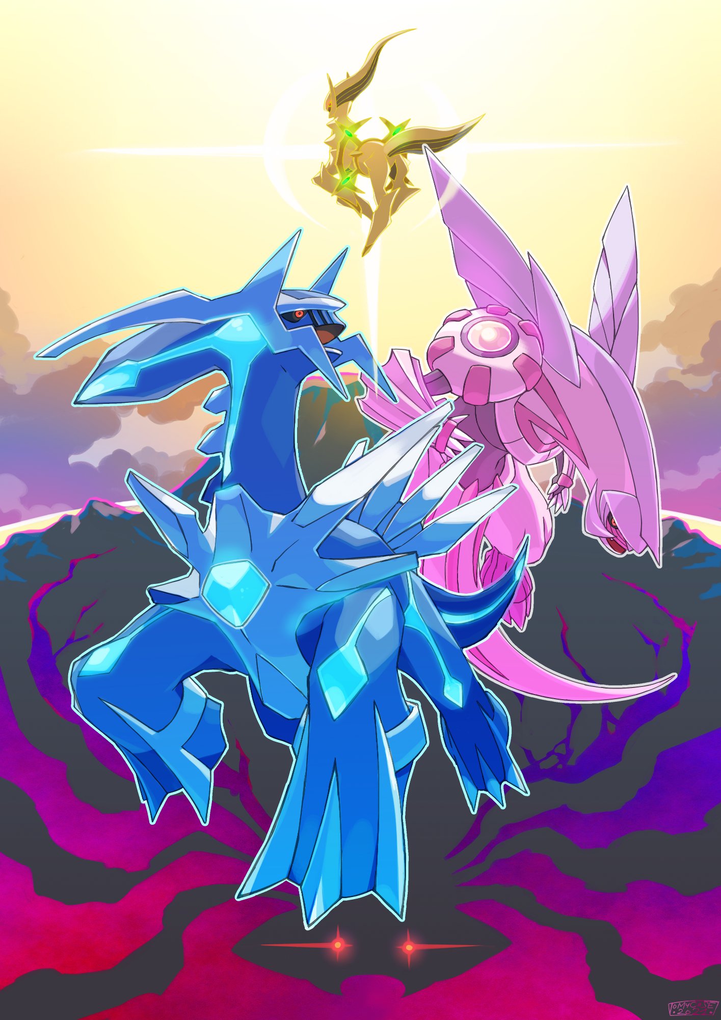 Safebooru - arceus chest jewel claws clouds dialga fang floating gen 4 ...