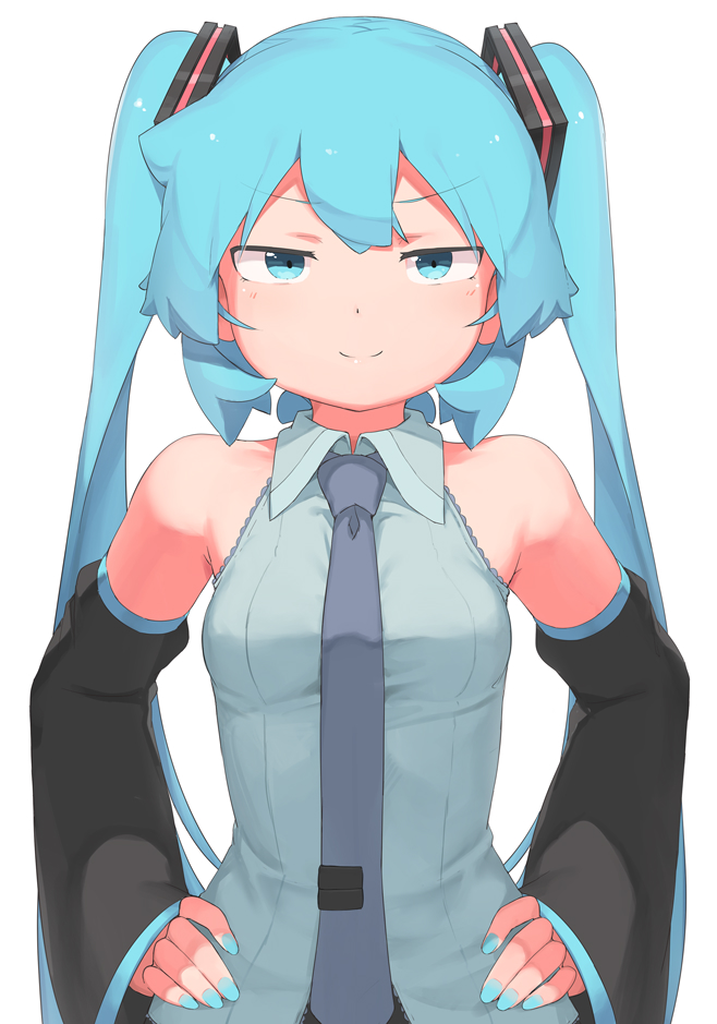 Safebooru - 1girl abmayo aqua eyes aqua hair aqua nails bangs bare ...