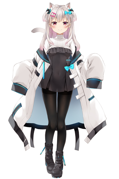 Safebooru - 1girl animal ear fluff animal ears bangs black dress black footwear black legwear ...