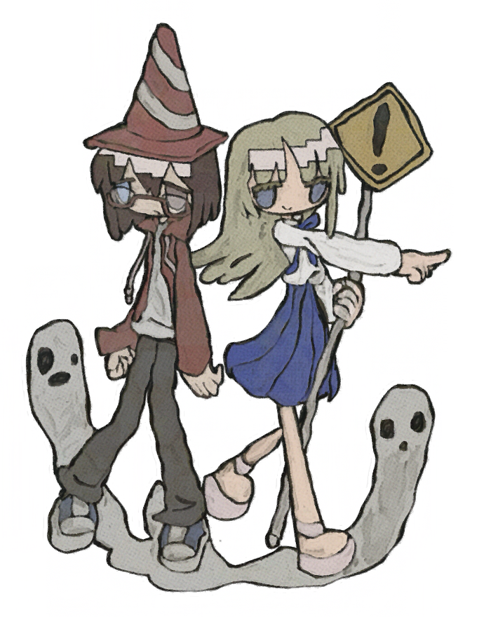 Safebooru - 2girls blonde hair blue skirt brown hair chibi glasses ...