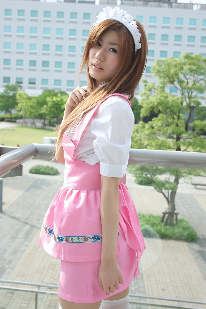 Safebooru - adachi mikki anna miller's apron cosplay photo thigh-highs ...