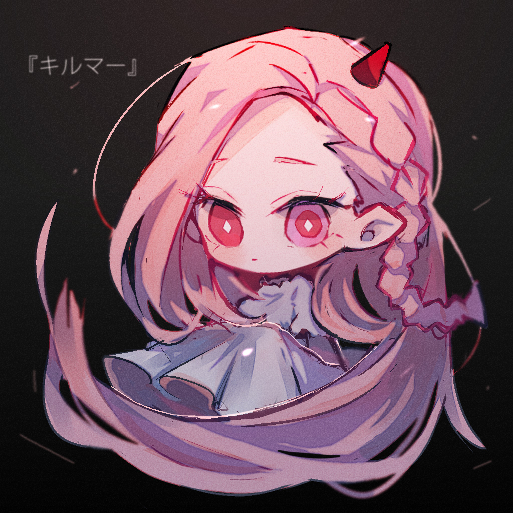 Safebooru - 1girl braid chibi dress gaito-san heterochromia horns ...