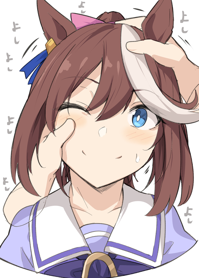 Safebooru - 1girl animal ears bangs blue eyes blush brown hair ...