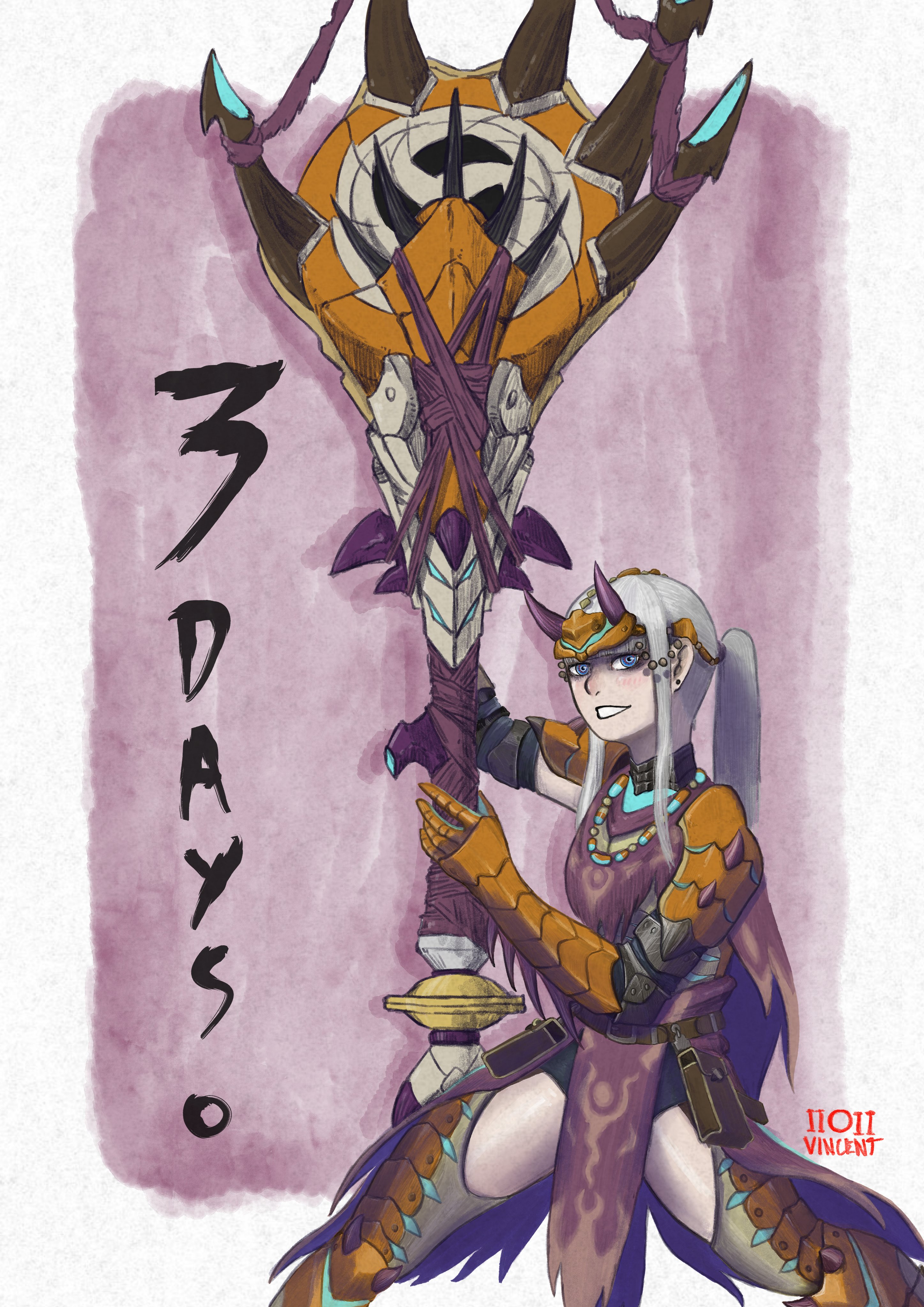 Safebooru - 1girl absurdres armor artist request breasts gloves hair ...