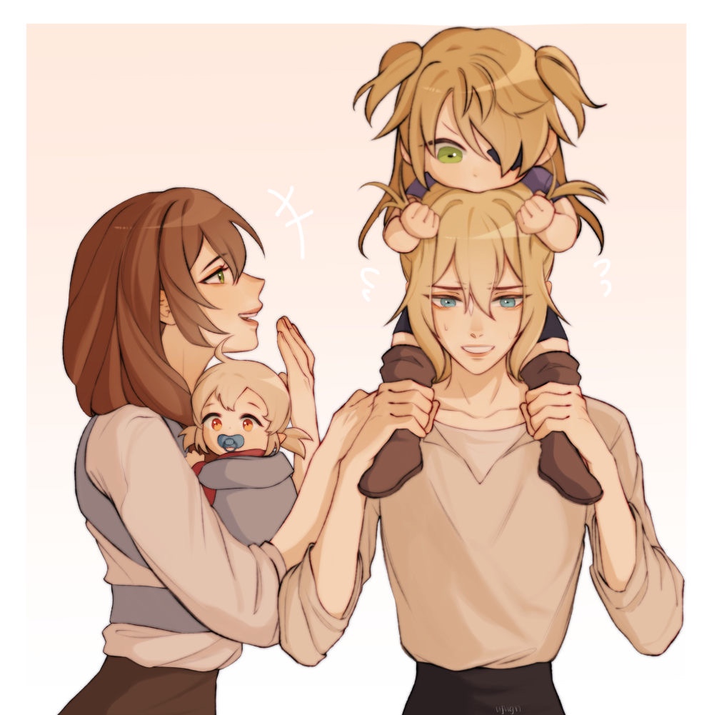 Safebooru - 4girls baby blonde hair brown hair eyebrows visible through hair fischl (genshin ...