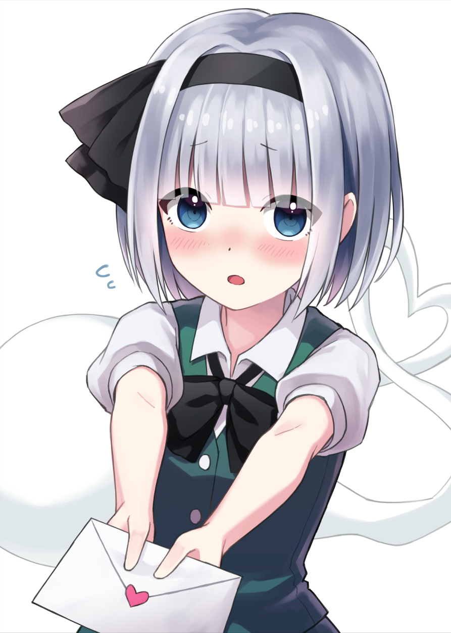 Safebooru - 1girl :o bangs black bow black hairband black neckwear blue eyes blunt bangs blush ...