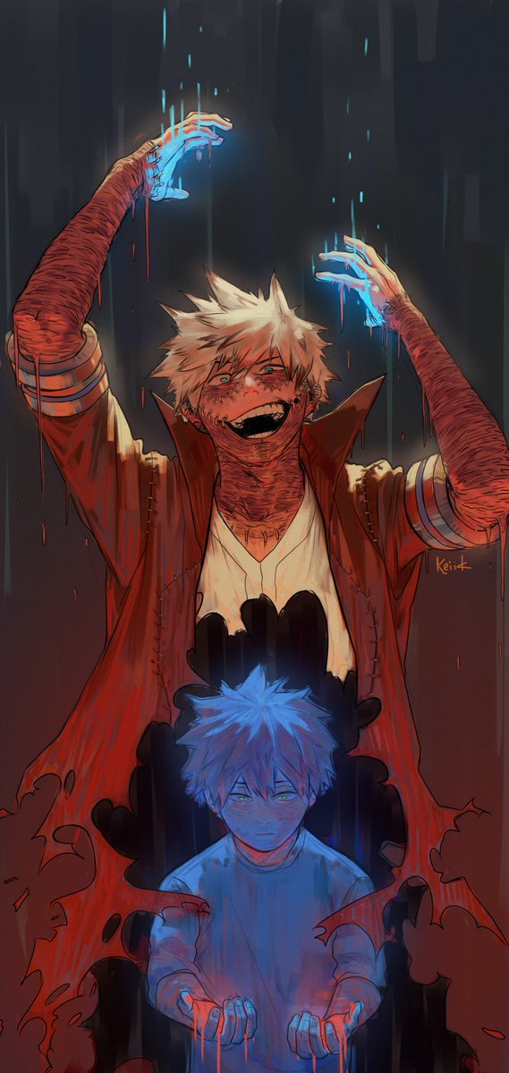 Safebooru - 2boys artist name blue eyes blue fire boku no hero academia ...