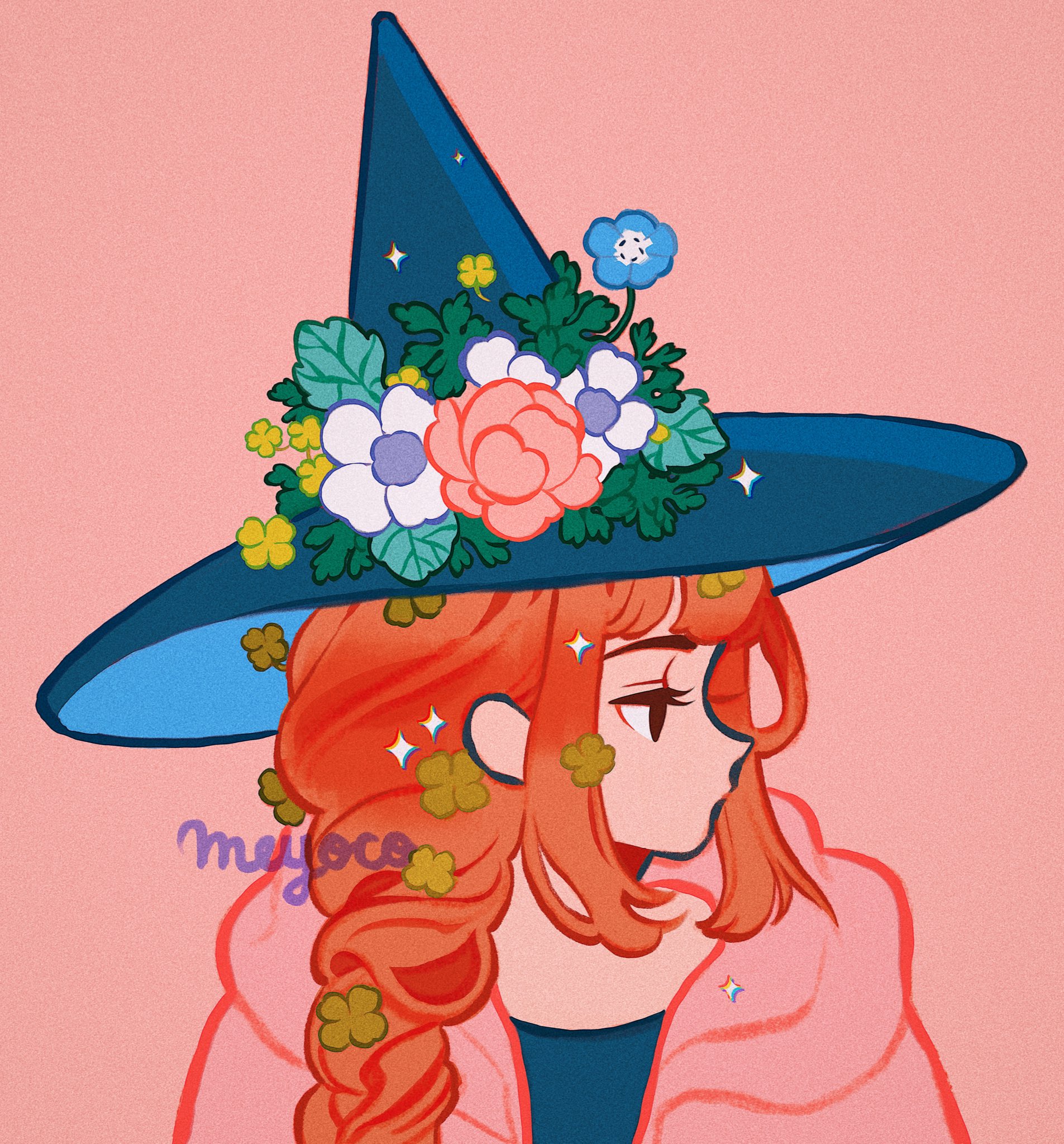 Safebooru - 1girl artist name bangs black eyes black headwear blue ...