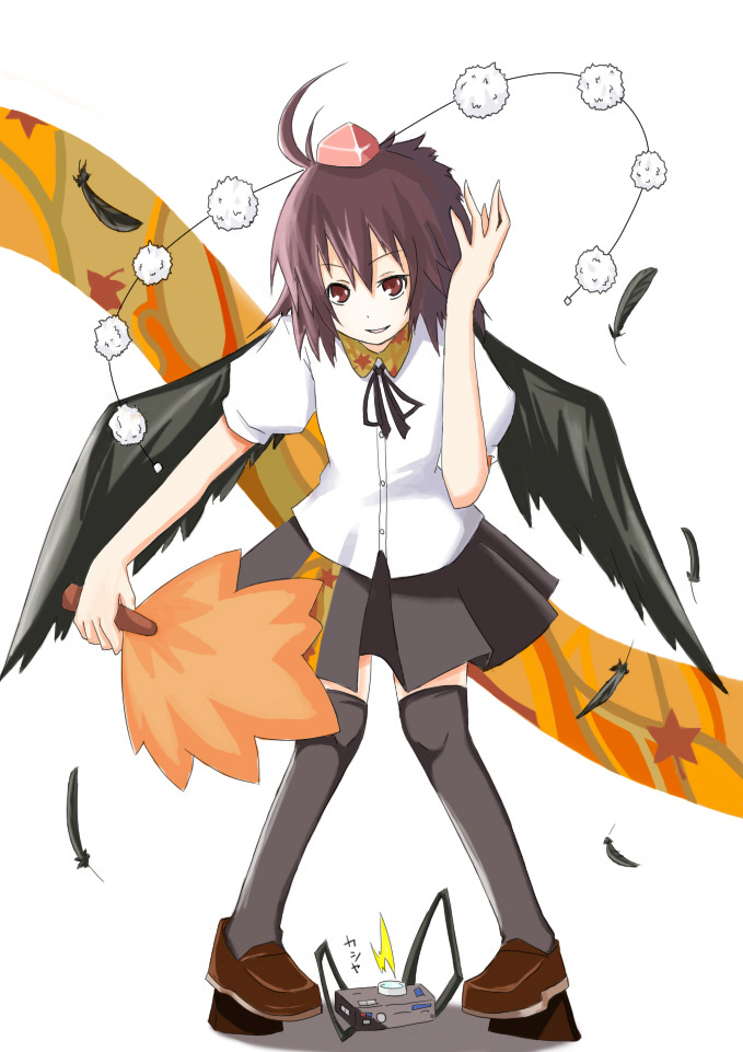 Safebooru - hat shameimaru aya tengu-geta thighhighs touhou whitesnow ...