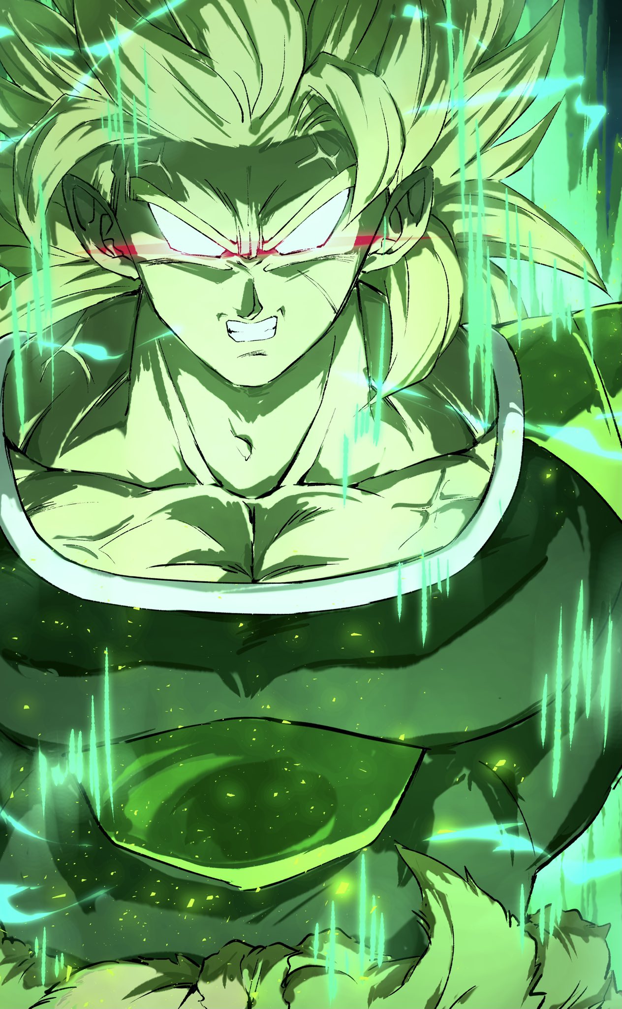 Safebooru - 1boy aura blank eyes broly (dragon ball super) clenched ...