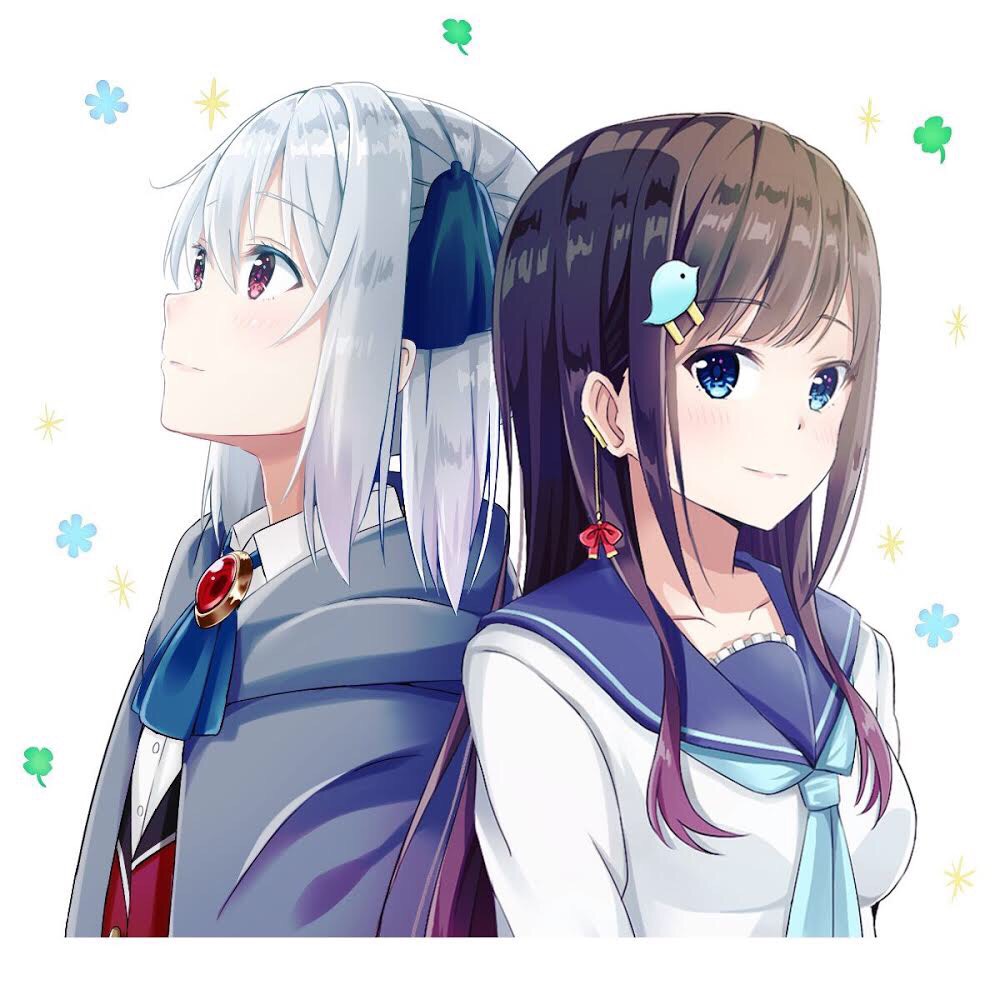 Safebooru - 2girls cierra runis eyebrows visible through hair hair ribbon jewelry kyouka ...