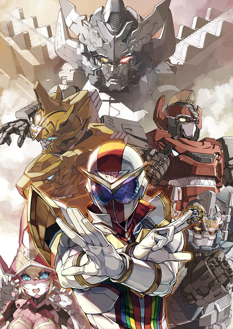 Safebooru - 1girl 4boys blue eyes claw pose clenched hand heterochromia ...