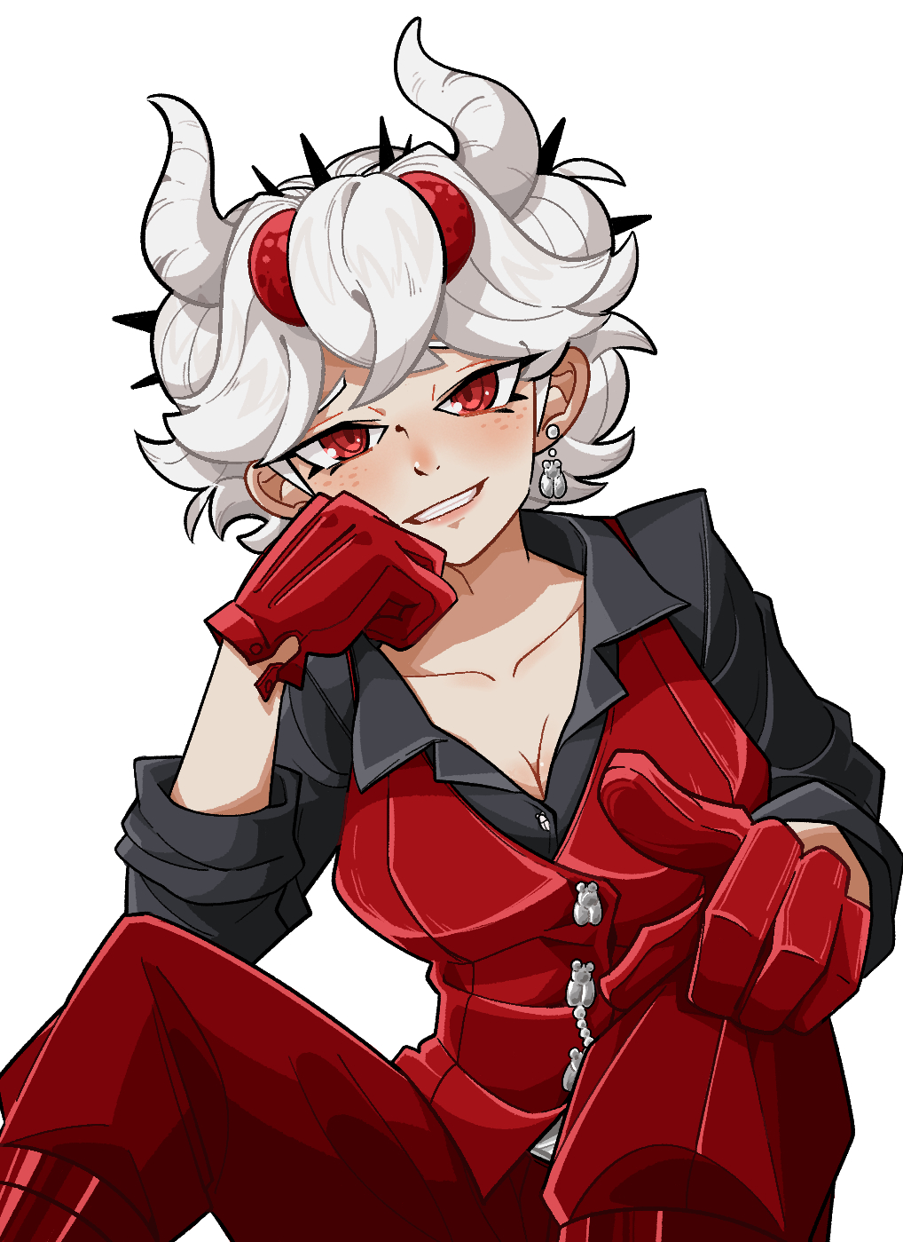 Safebooru - 1girl beelzebub (helltaker) black shirt boots breasts collarbone demon girl demon ...