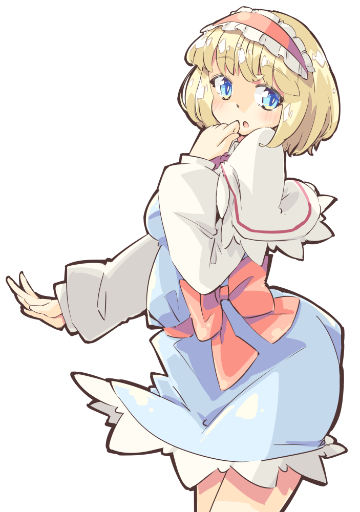 Safebooru - 1girl alice margatroid arnest bangs blonde hair blue dress blue eyes blush bow ...