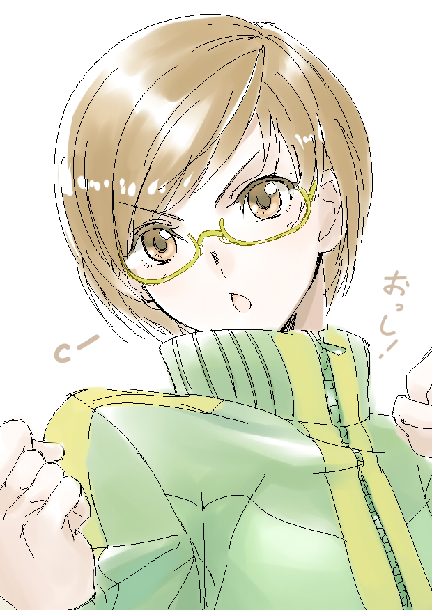 Safebooru - brown eyes brown hair glasses jersey nana g persona persona ...
