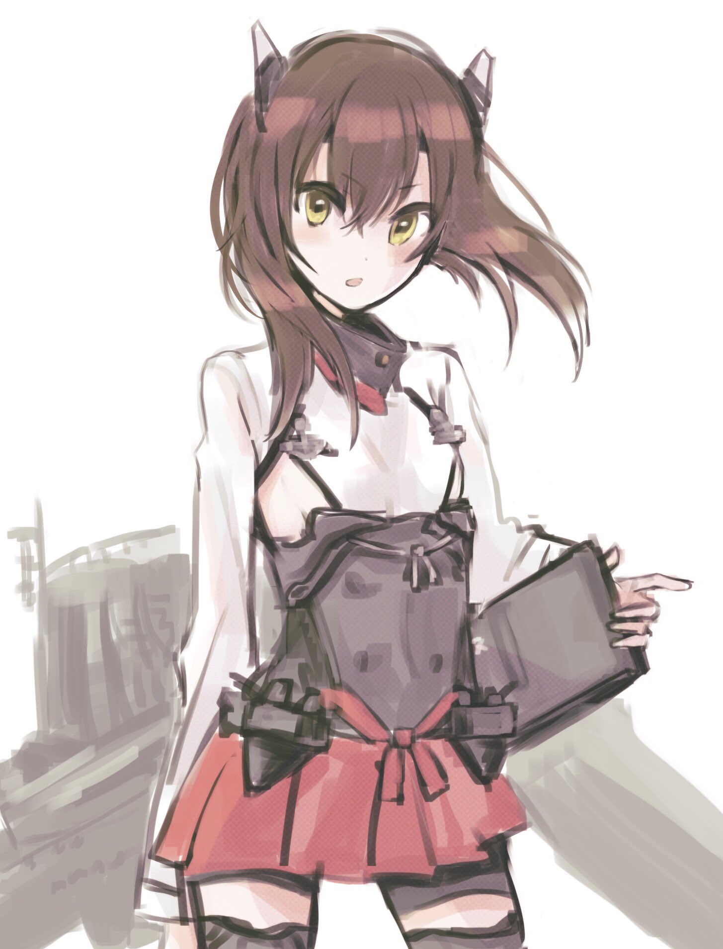 Safebooru - 1girl :o bangs bike shorts brown hair eyebrows visible through hair flat chest hair ...