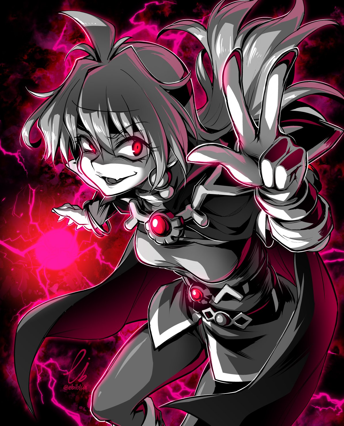 Safebooru - 1girl armor cape commentary request ebiblue energy ball ...