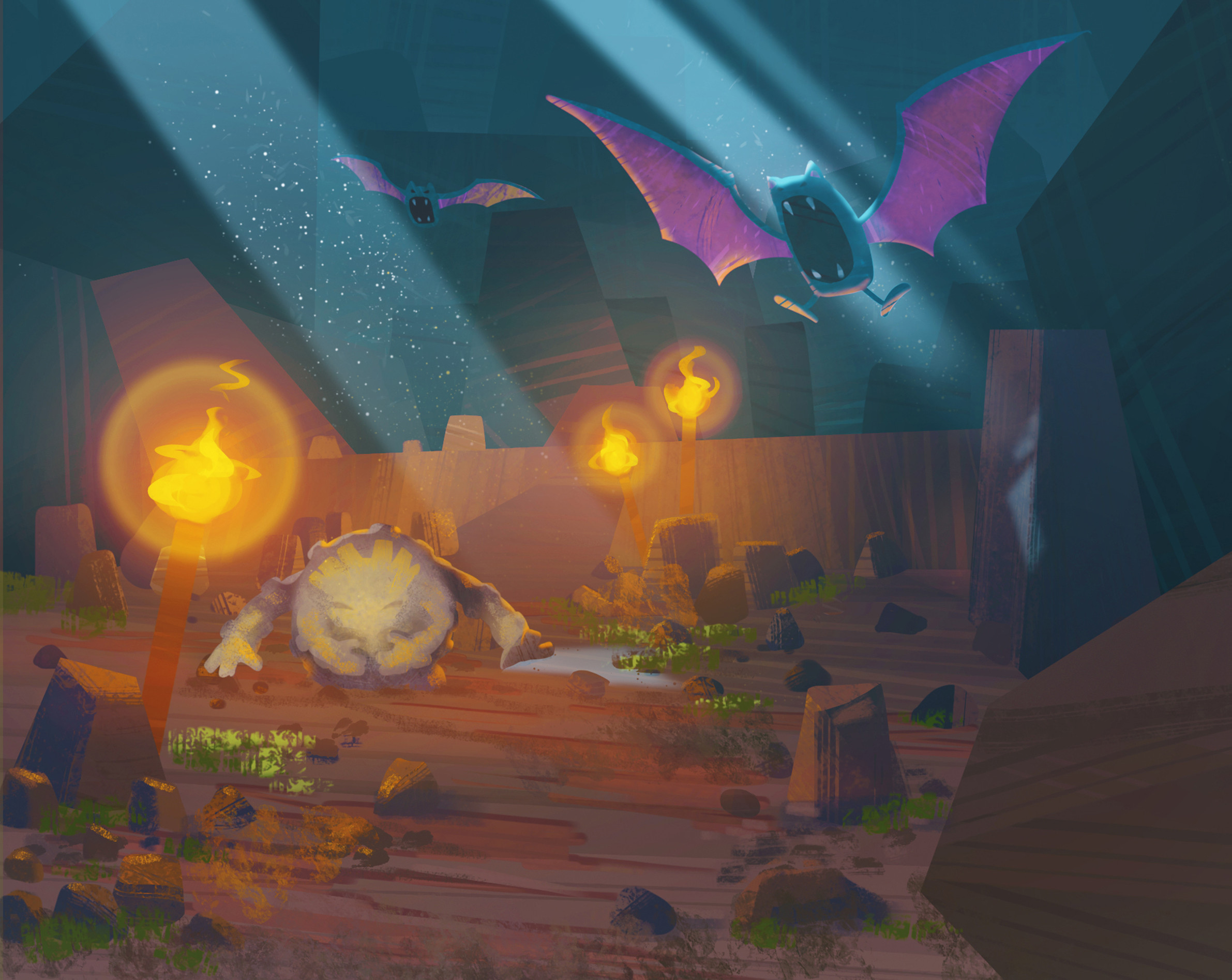 Safebooru - cave commentary dust dust particles english commentary fang ...