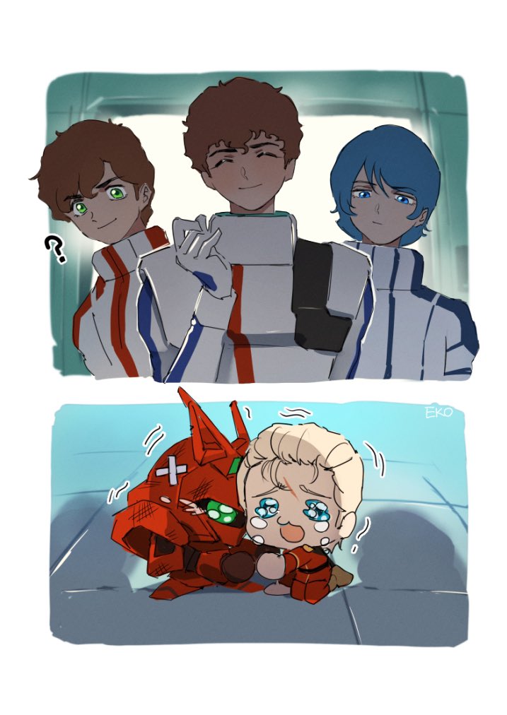 Safebooru - 4boys ? amuro ray artist name blonde hair blue eyes blue ...