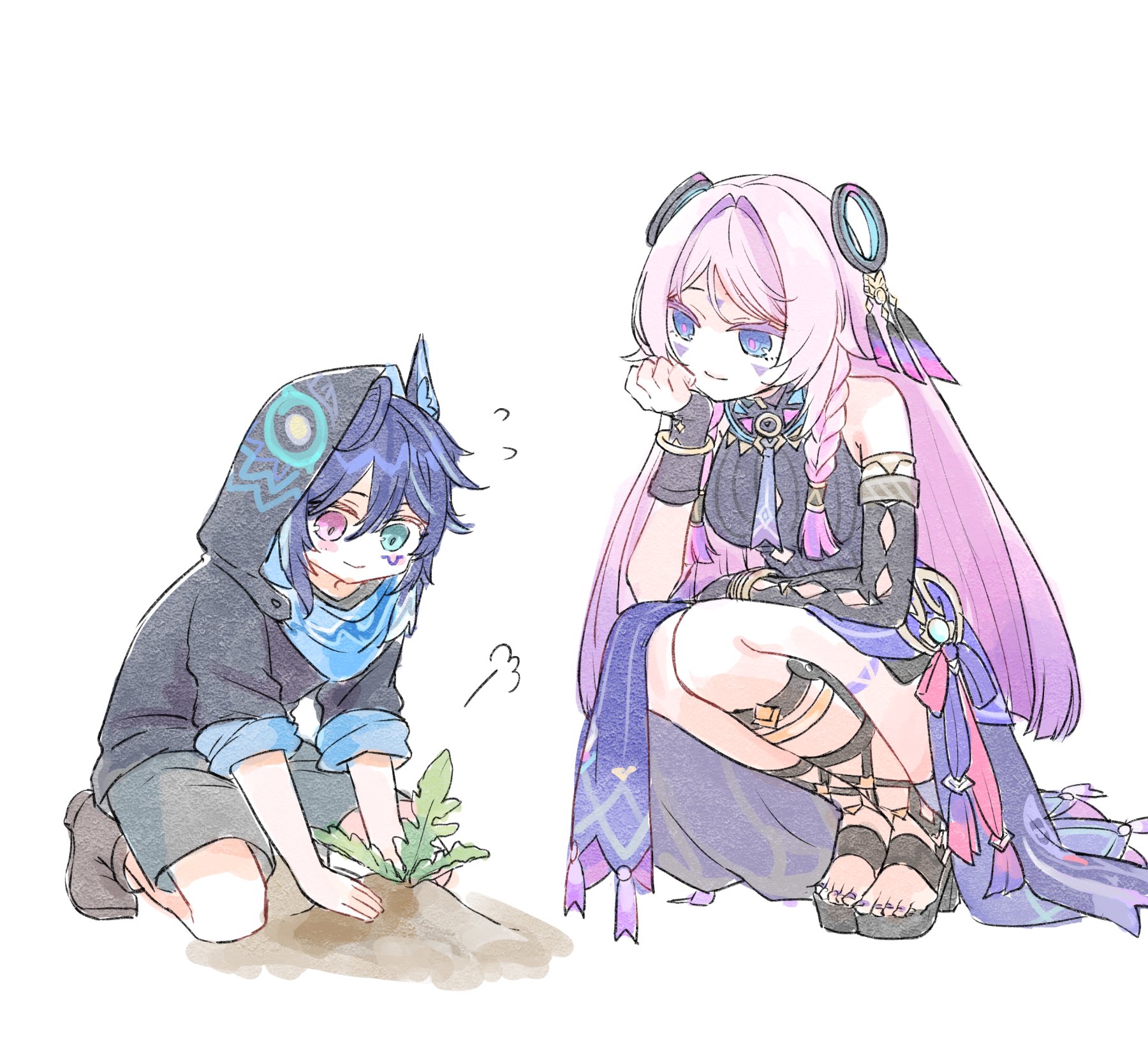 Safebooru - 1boy 1girl aged down animal ear fluff animal ears aqua eyes arm cutout armlet armpit ...