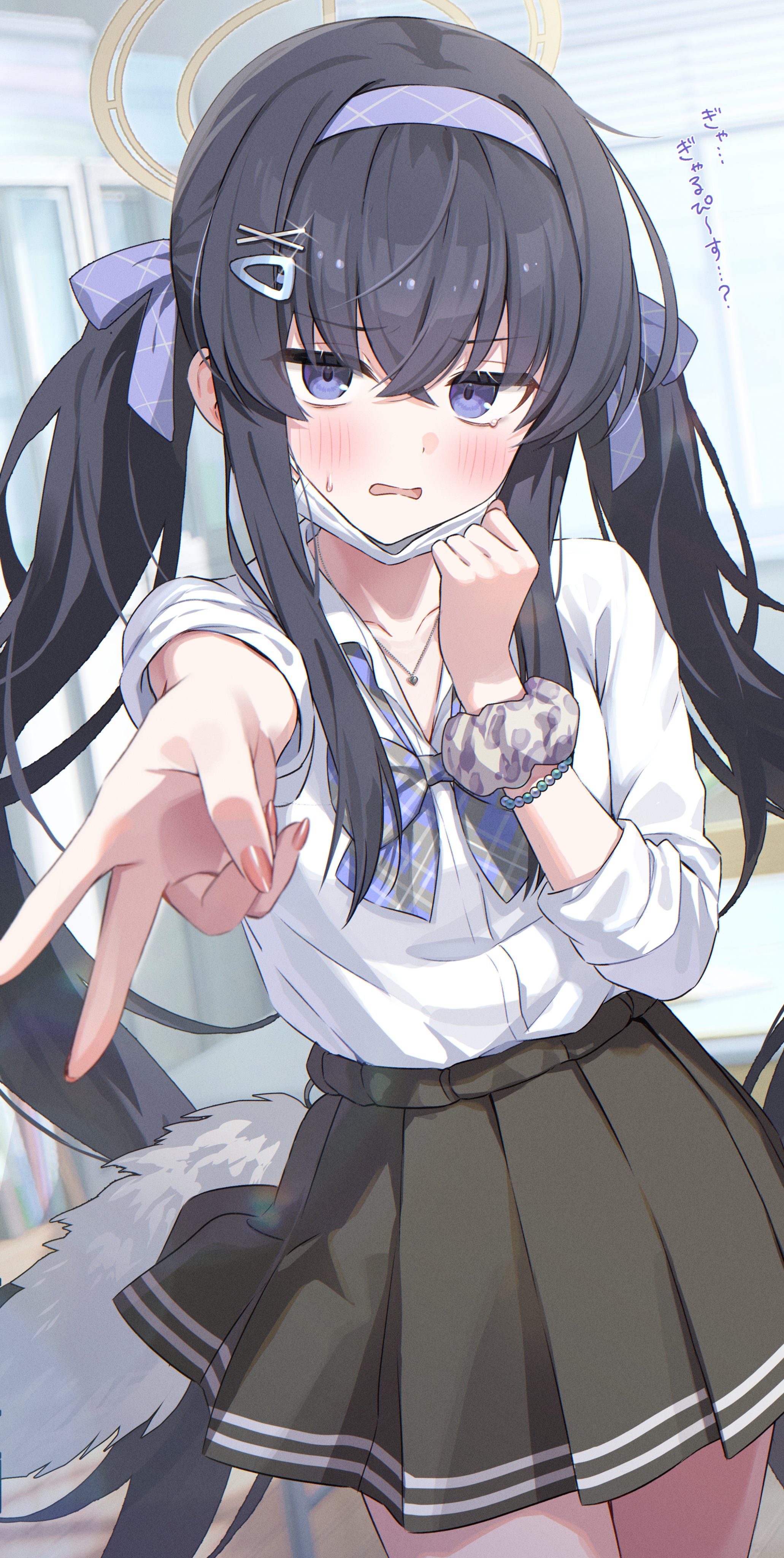 Safebooru - 1girl absurdres alternate costume alternate hairstyle black hair blue archive blush ...