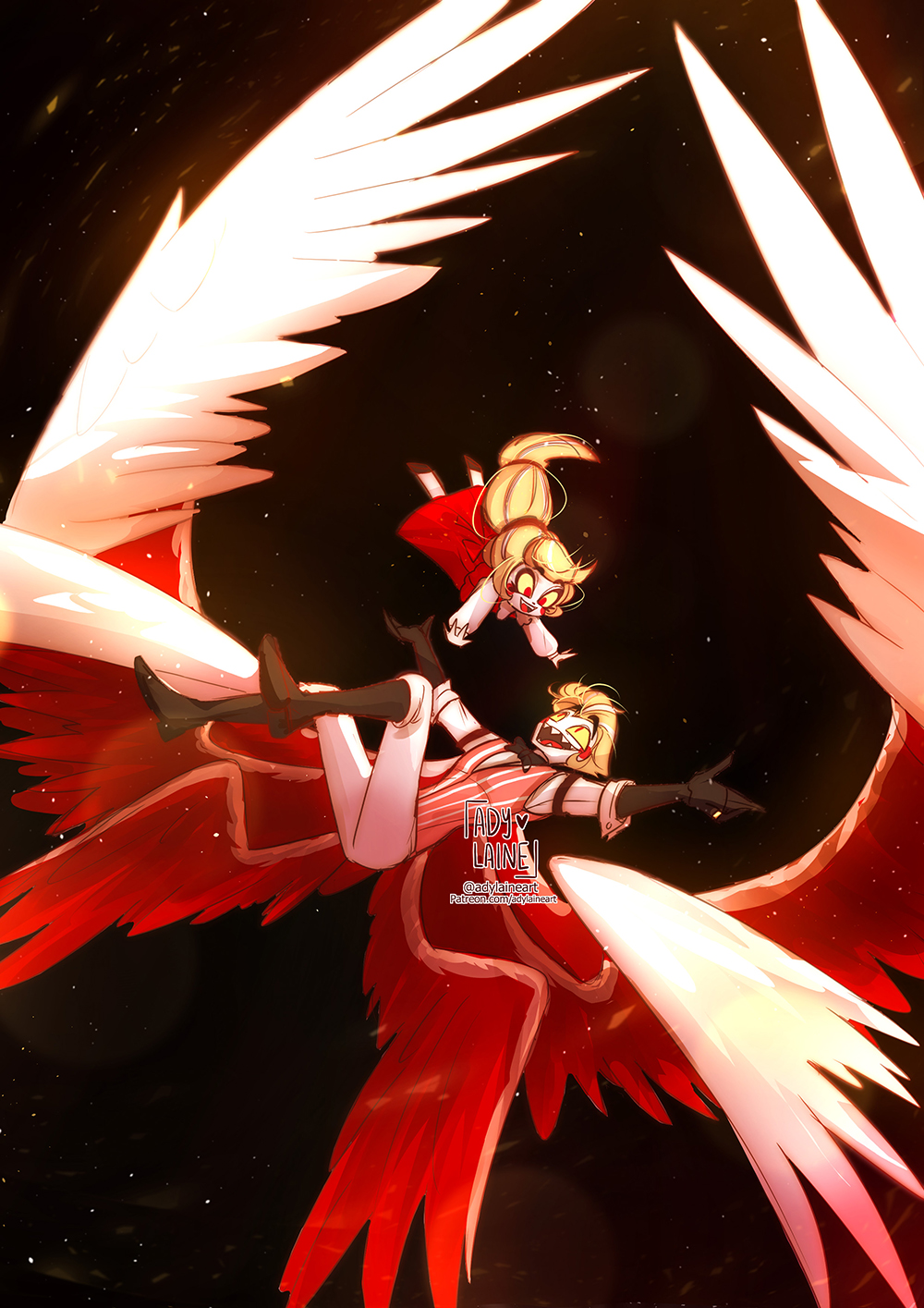 Safebooru - 1boy 1girl adylaineart blonde hair charlie morningstar ...