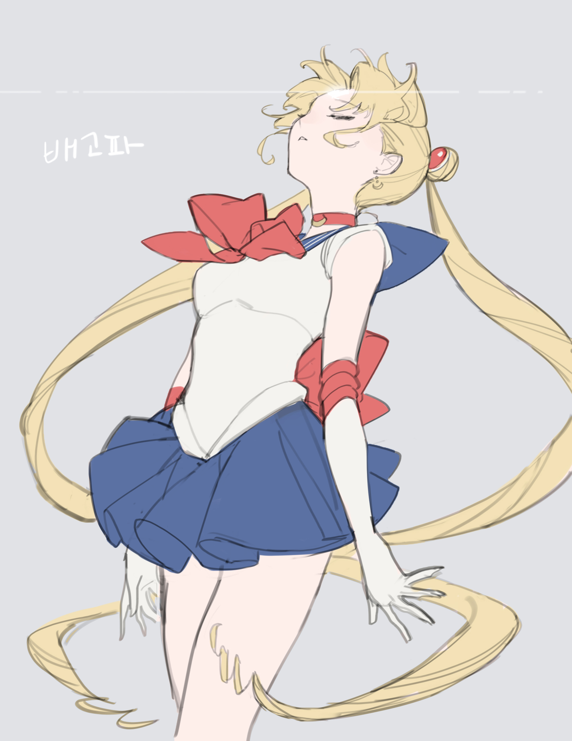 Safebooru - 1girl absurdres back bow bishoujo senshi sailor moon blonde hair blue sailor collar ...