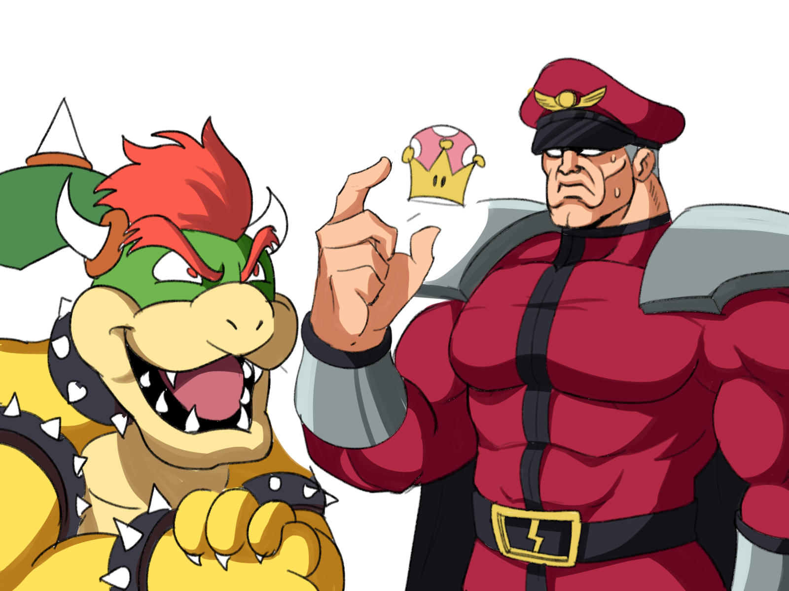 Safebooru - 2boys bowser bracelet capcom crown gloves hat highres horns ...