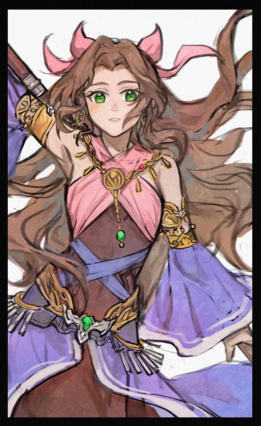 Safebooru - 1girl aerith gainsborough alternate costume bare shoulders black bodysuit black ...