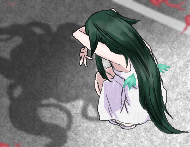 Safebooru - 1girl ajino (sakanahen) arms up bare shoulders cat shadow ...