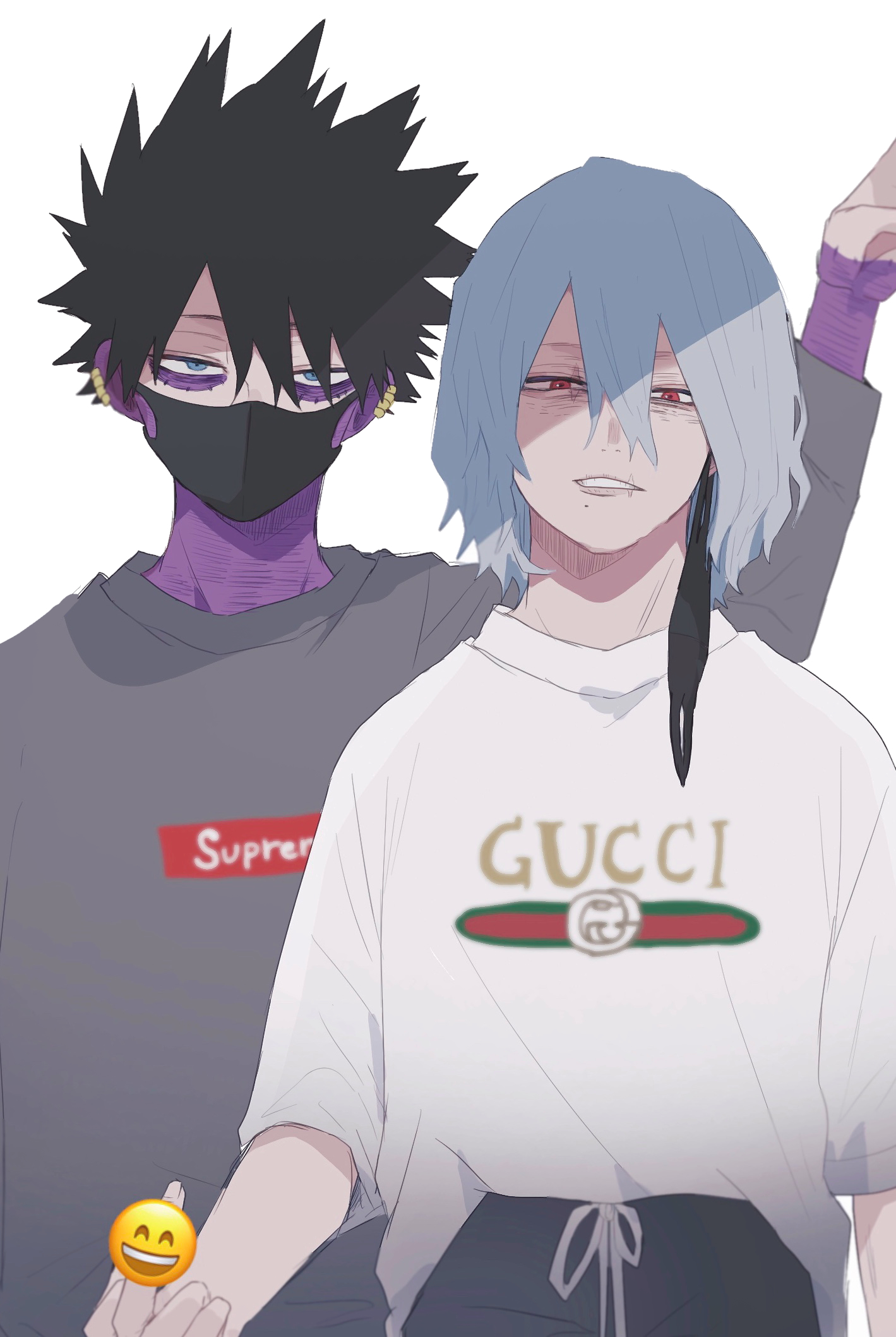 Safebooru - 2boys ametaro (ixxxzu) black hair black mask blue eyes boku ...