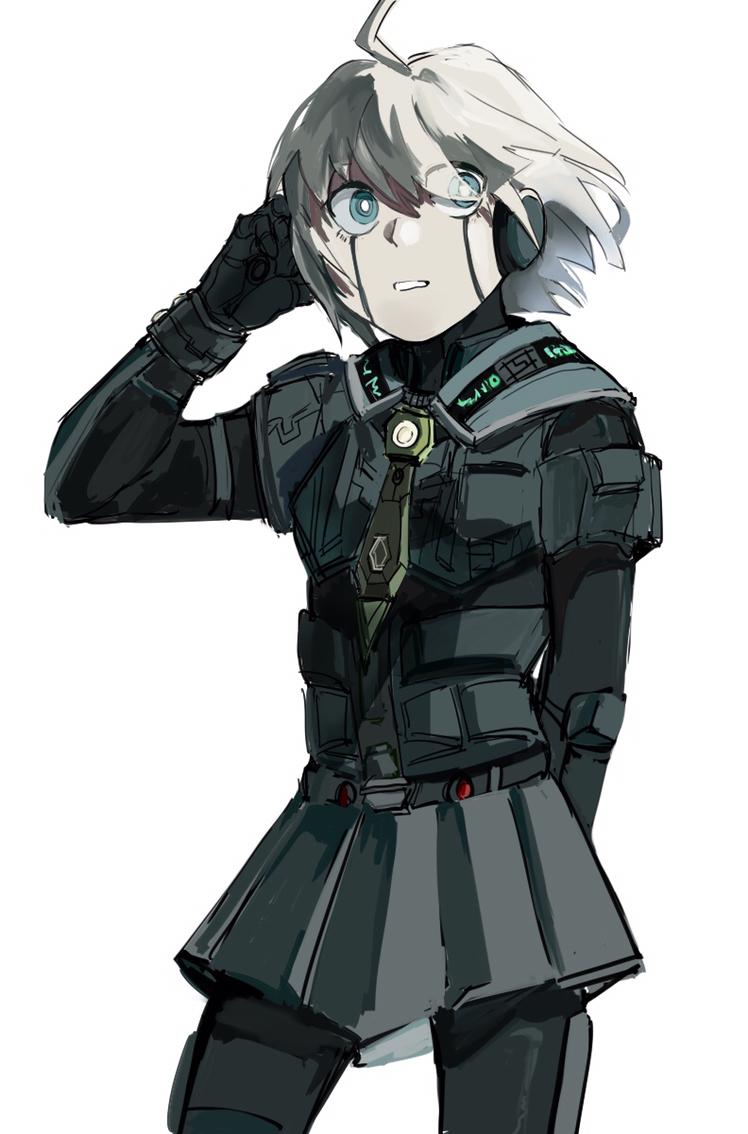 Safebooru - 1girl ahoge android bangs black gloves blue eyes commentary ...