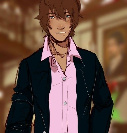 Safebooru - bangs big nose black jacket blazer brown hair buttons ...