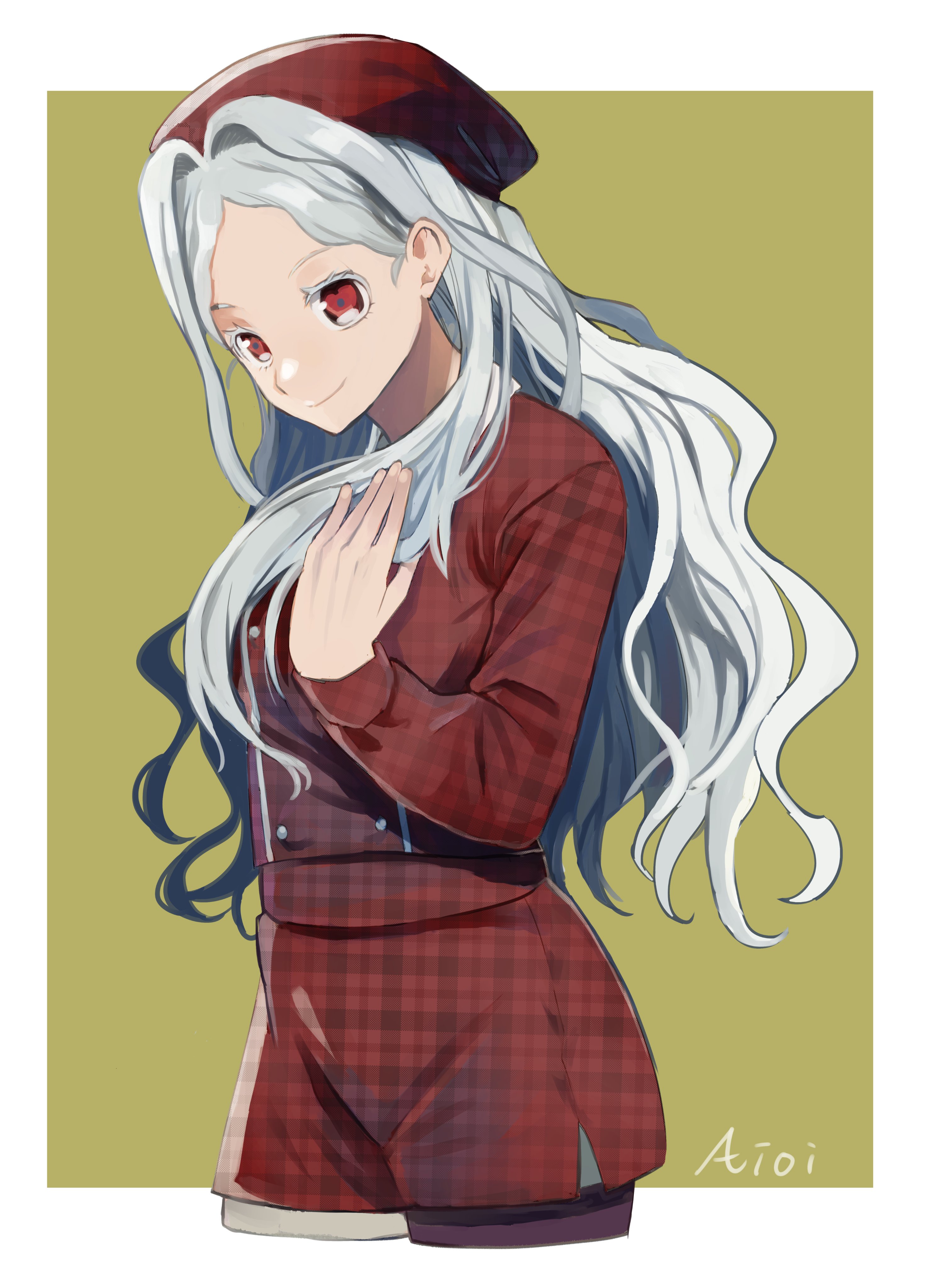 Safebooru - 1girl absurdres black legwear breasts brown coat brown headwear character name coat ...