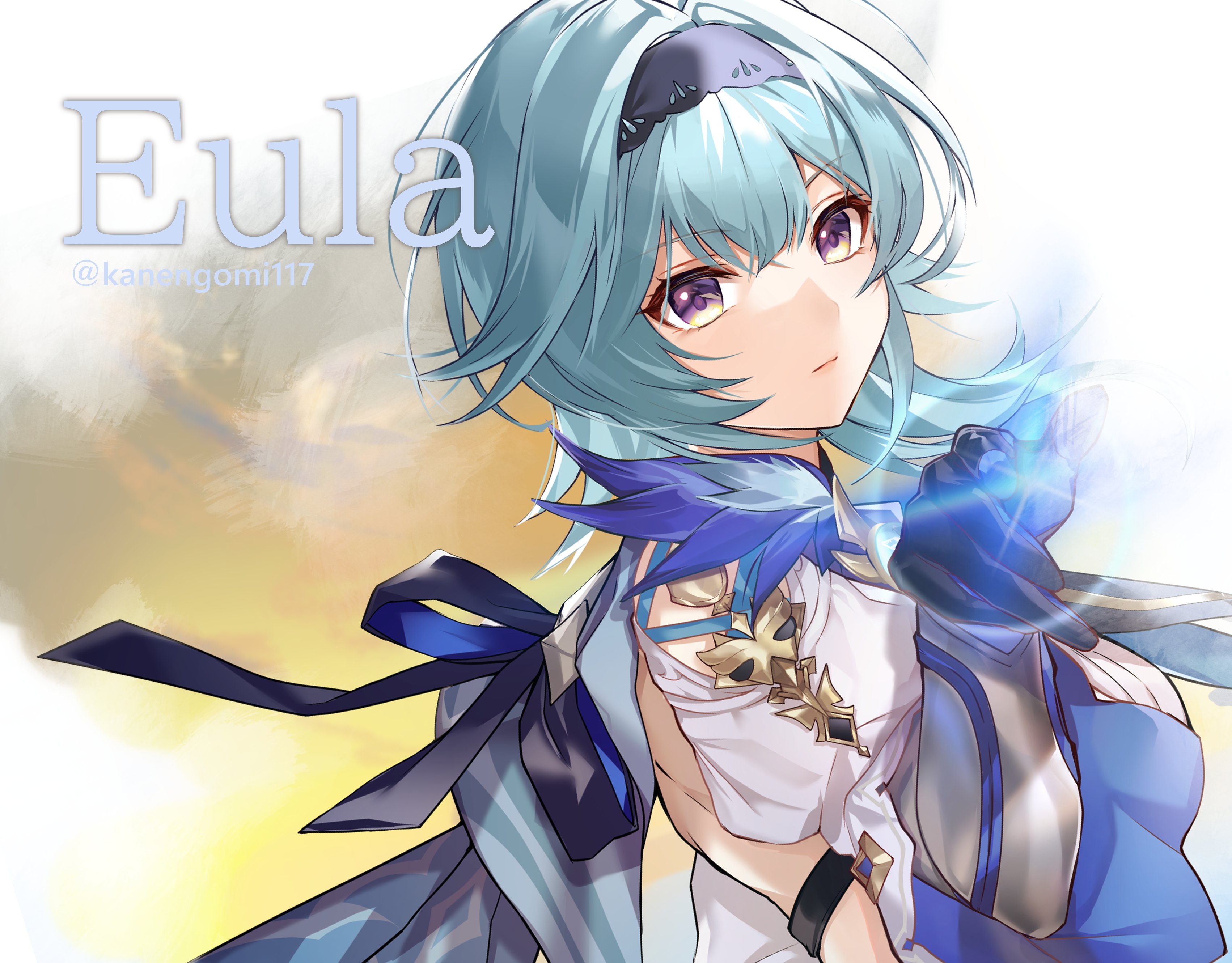 Safebooru - 1girl absurdres backless outfit bangs black gloves black hairband blue hair breasts ...